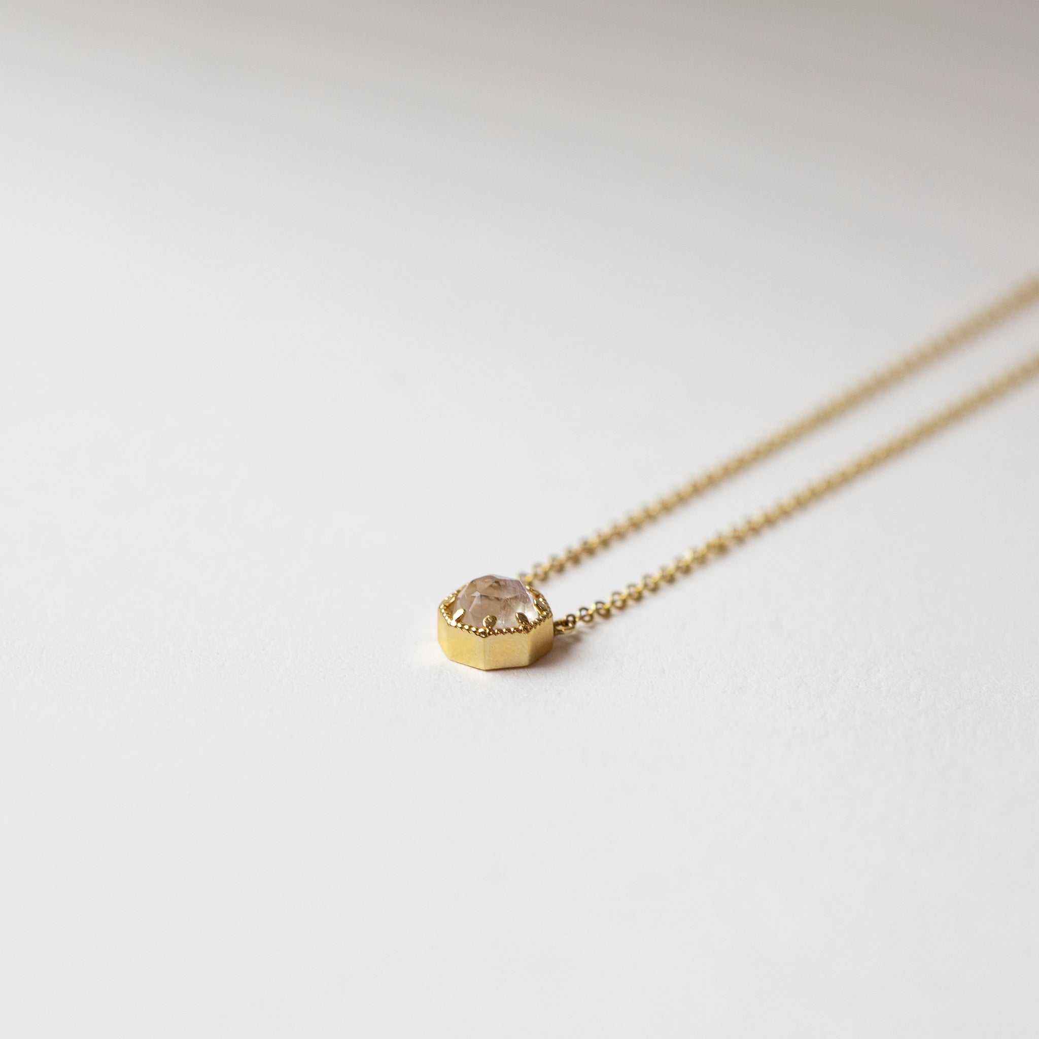 Crown Bezel Moonstone Necklace– GRACE LEE